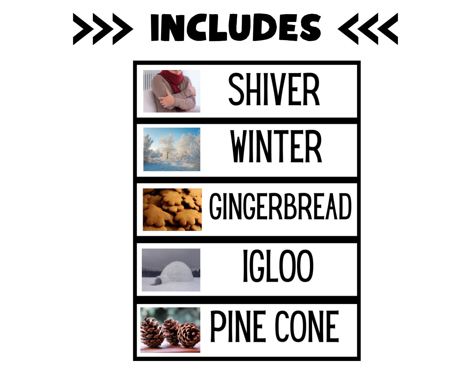 December Words of the Month | Word Wall | Winter Activity | Spelling ...