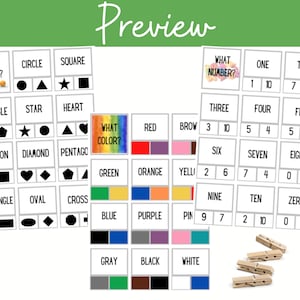 Numbers, Shapes, Colors Clip Cards, Preschool, Early Learners, Digital ...