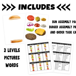 Build-a-burger Assembly Task for Special Education | Vocational & Life ...