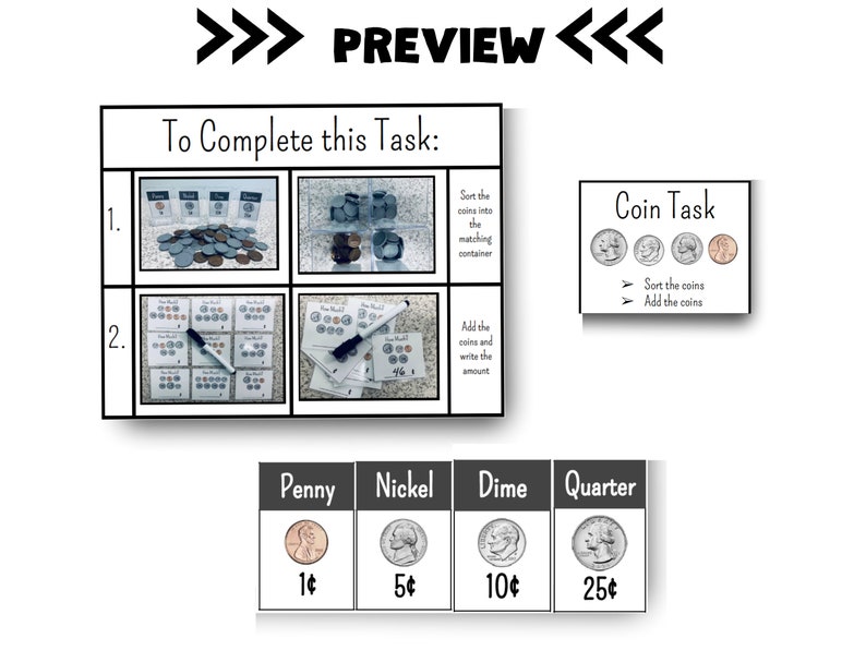 Money Math | Life Skills & Vocational Sorting Tasks | Counting Coins ...