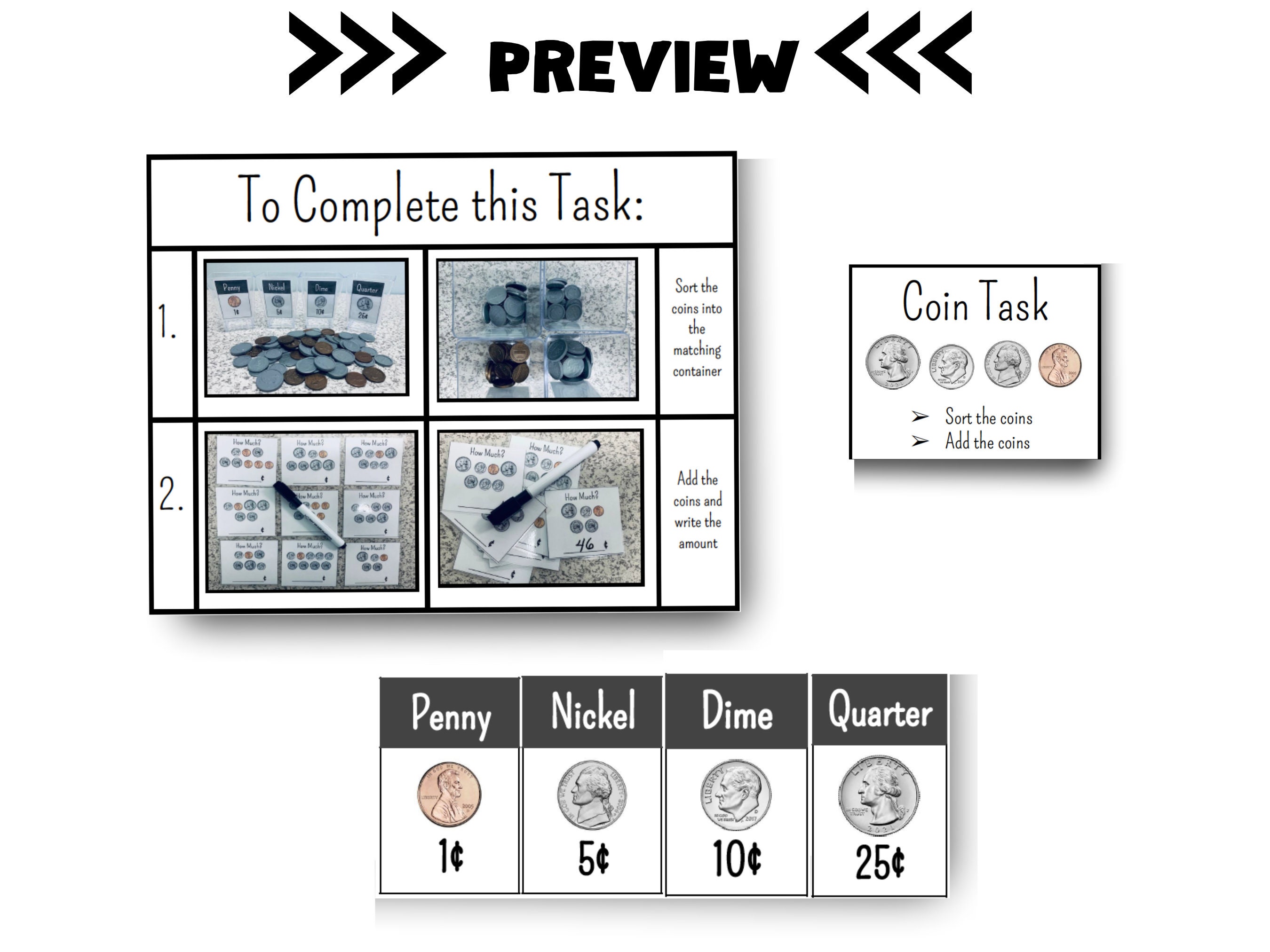 Money Math | Life Skills & Vocational Sorting Tasks | Counting Coins ...