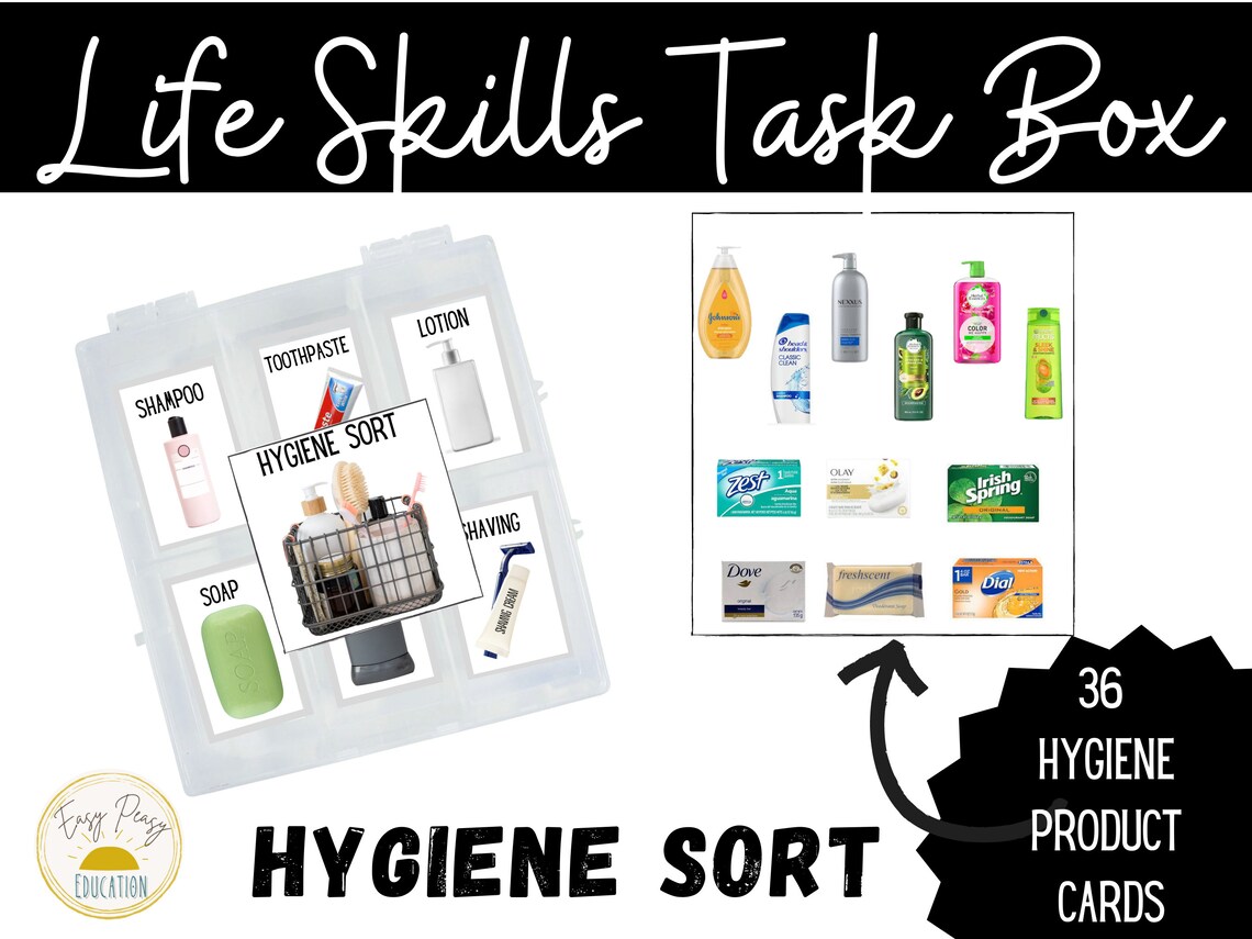 Special Education Task Box | Life Skills Task Box | Sort the Hygiene ...