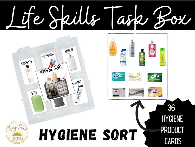 Special Education Task Box | Life Skills Task Box | Sort the Hygiene ...