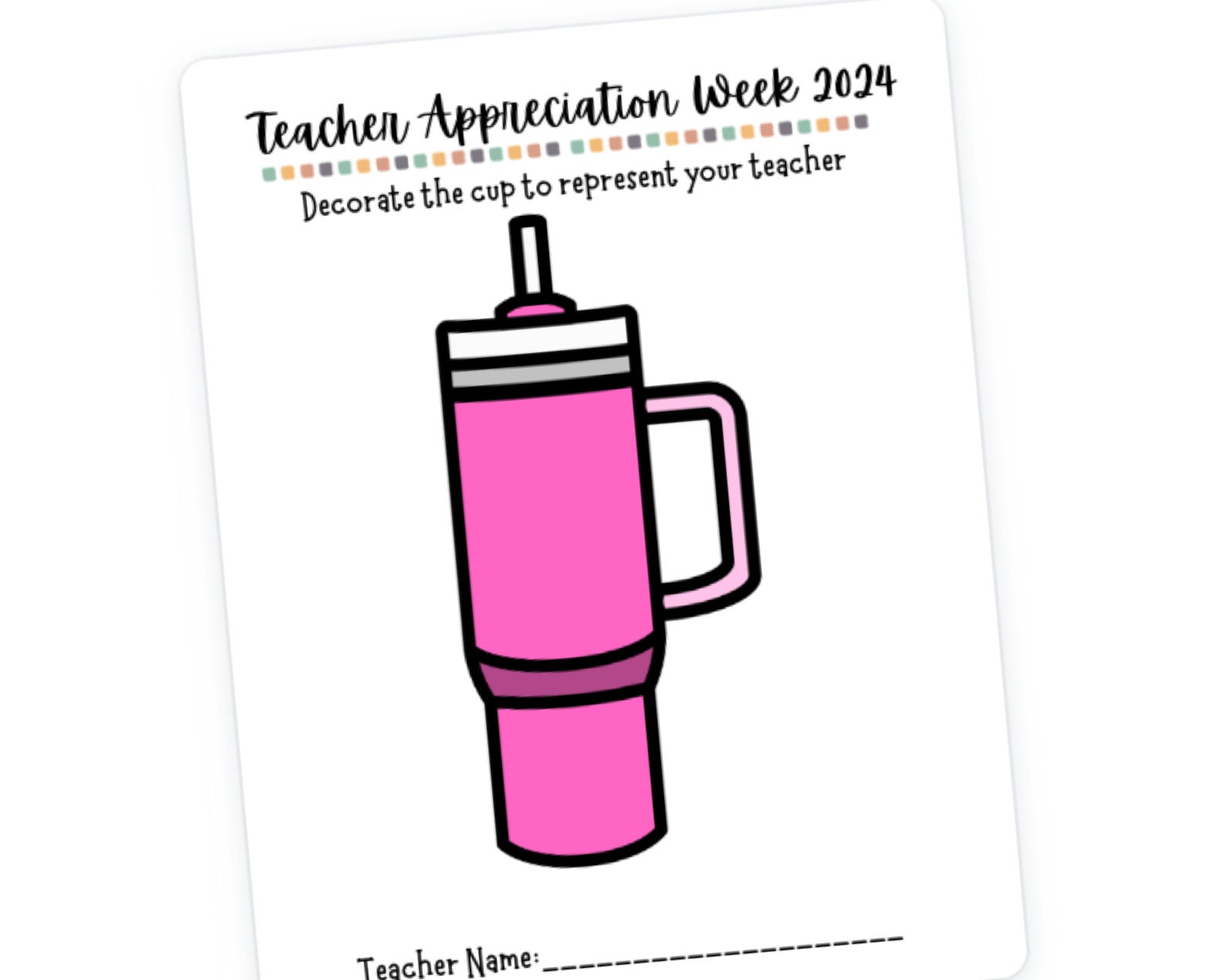Teacher Appreciation Week Printable, Student Appreciation Coloring Page ...