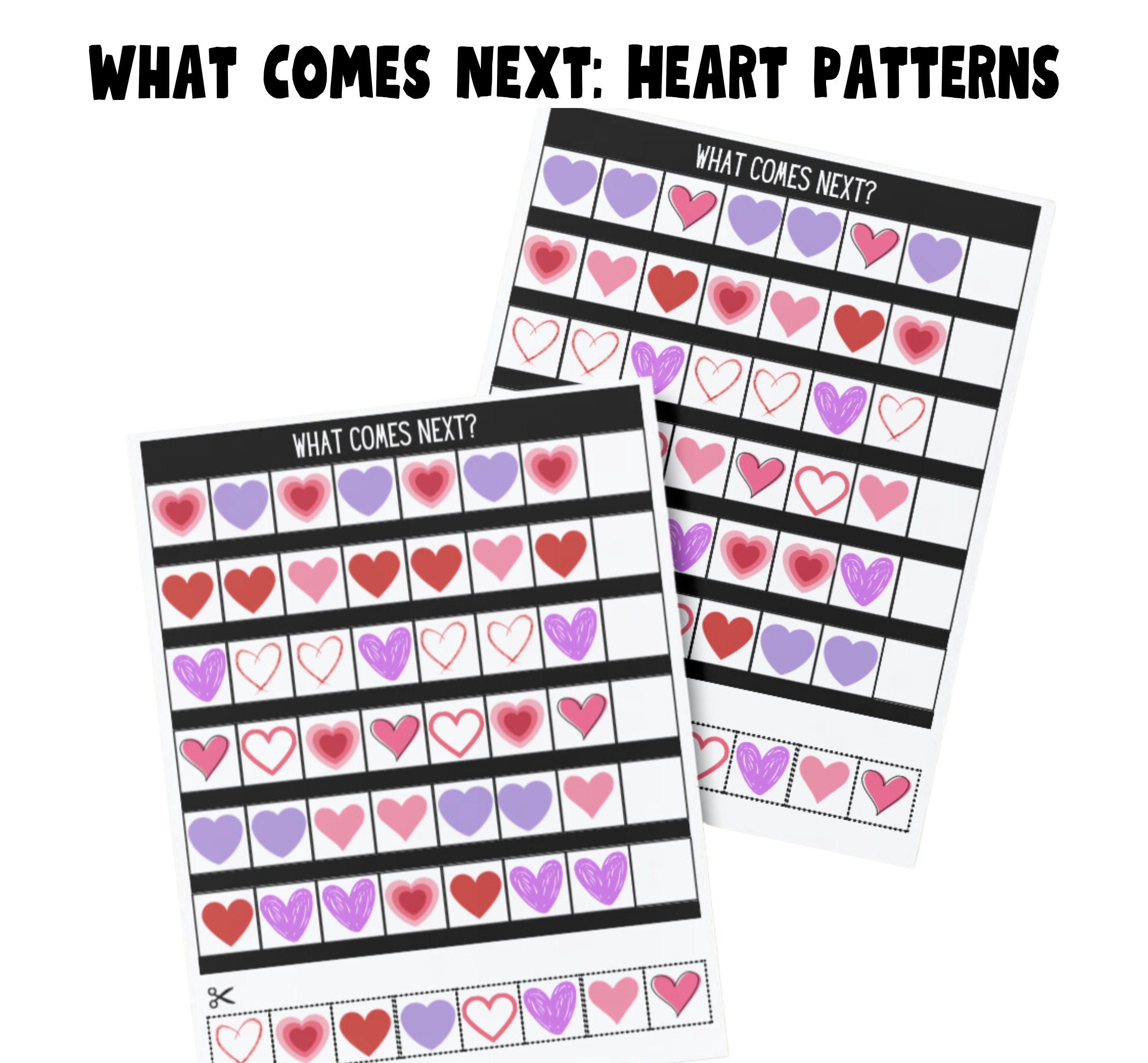 Valentine Pack- Heart Patterns, I SPY Valentine Objects, Candy Heart ...