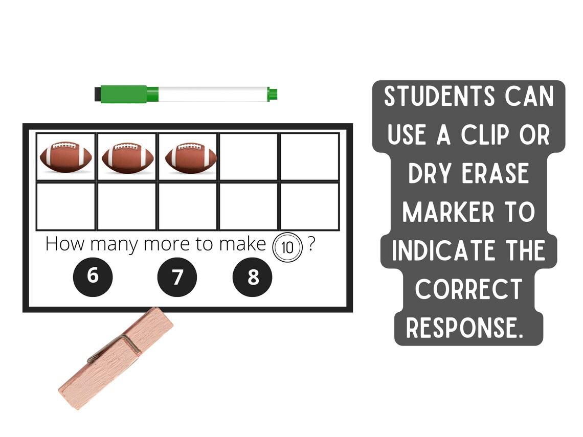 Football Making Ten | Ten Frames Set | How Many More to Make 10 ...