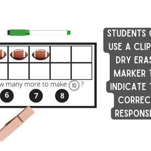 Football Making Ten | Ten Frames Set | How Many More to Make 10 ...
