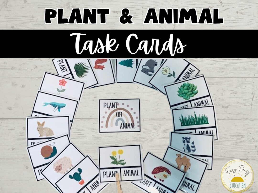Plant or Animal Task Cards | Clip Cards for Science | Habitat Sorting ...