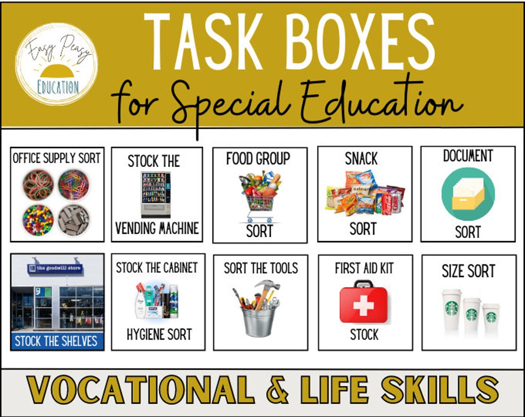 Special Education Task Box 6 Box DIY BUNDLE Life Skills & - Etsy