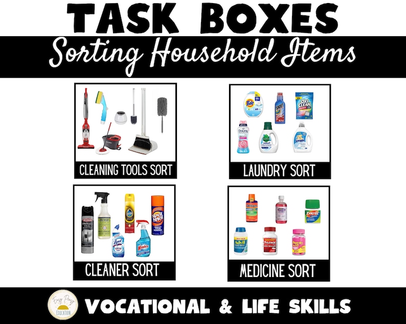 Task Box Bundle: Around the House DIY Task Box | Life Skills Task Box ...