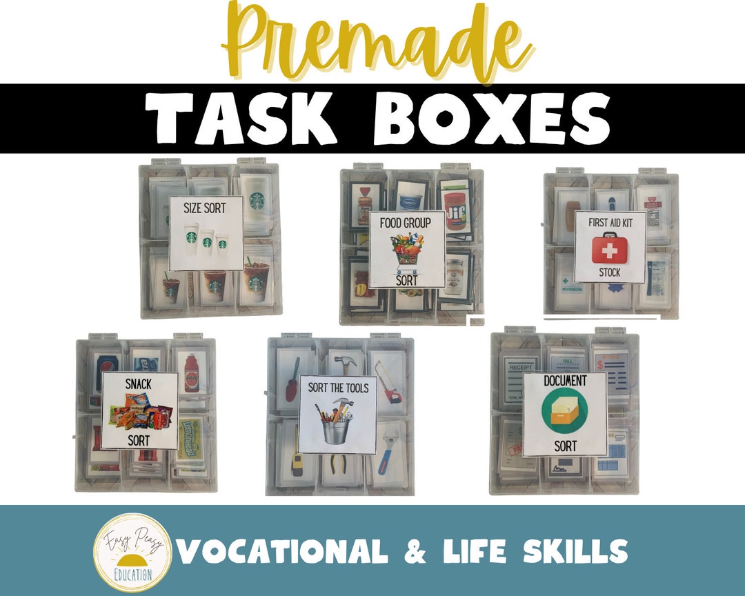 Autism Task Box Life Skills Special Education Independent Skills Pre ...