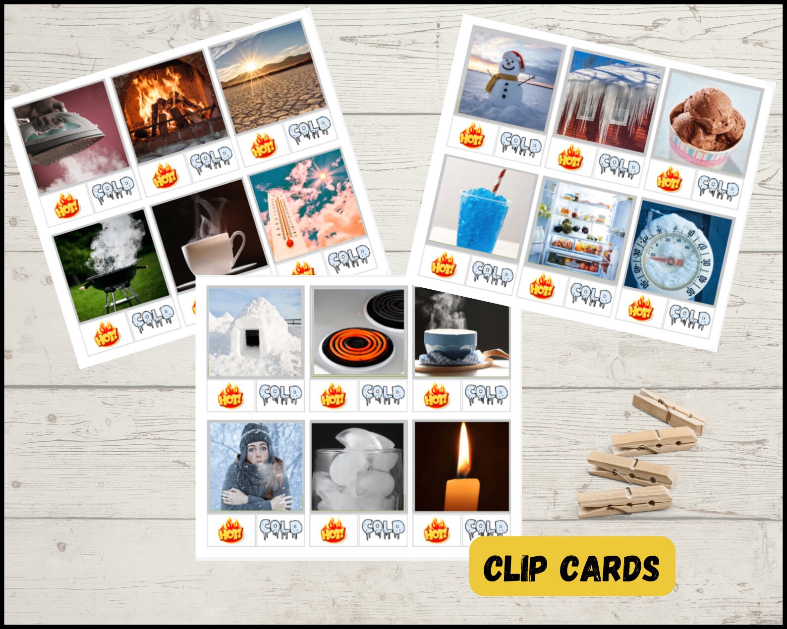 Hot & Cold Bundle Sorting Mats Hot and Cold Task Cards Hot or Cold ...