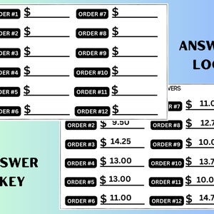 Menu Math Task Cards for Special Education Centers and Life Skills ...