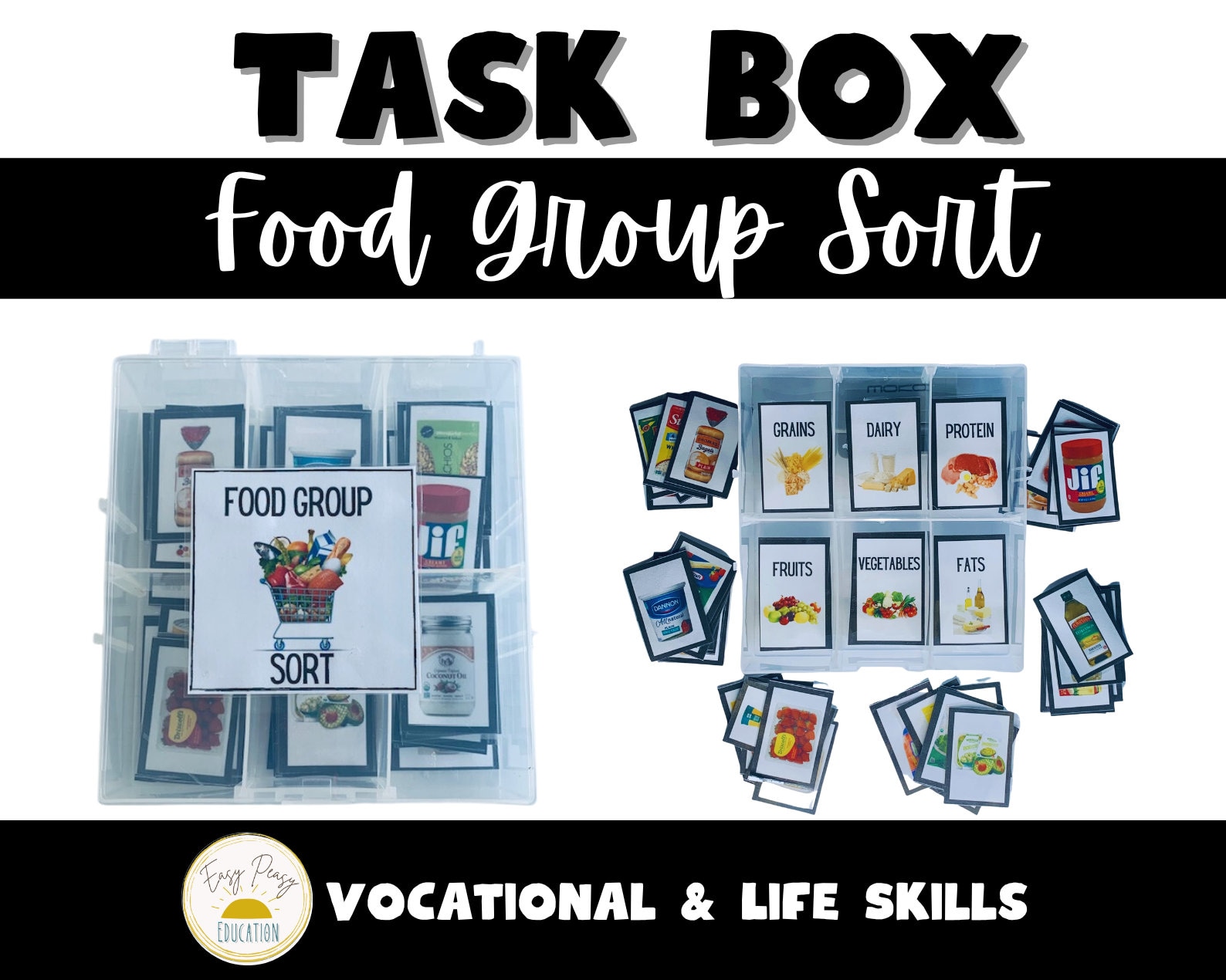 Special Education Task Box | Food Groups | Sorting Task | Autism Task ...
