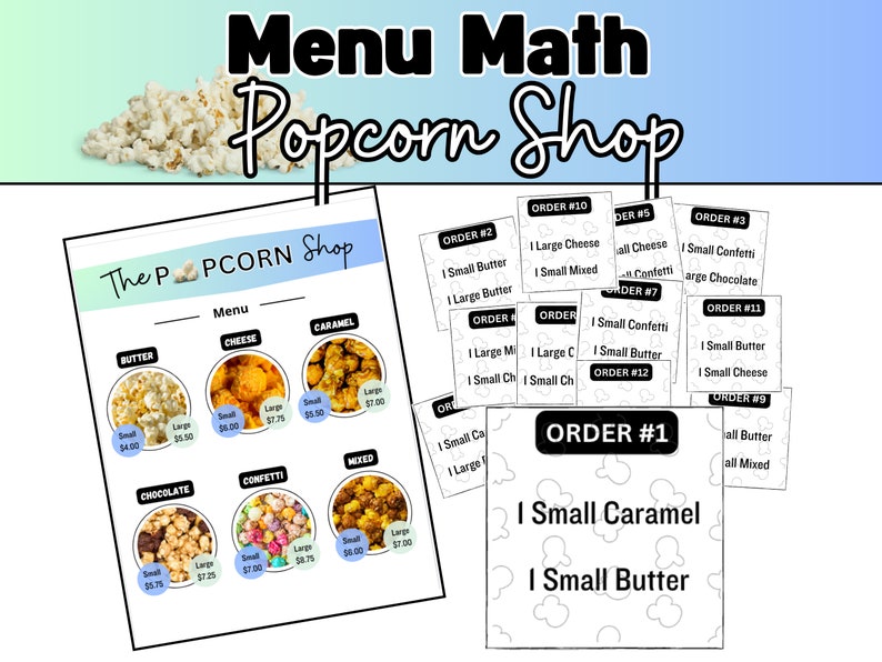 Menu Math Task Cards for Special Education Centers and Life Skills ...