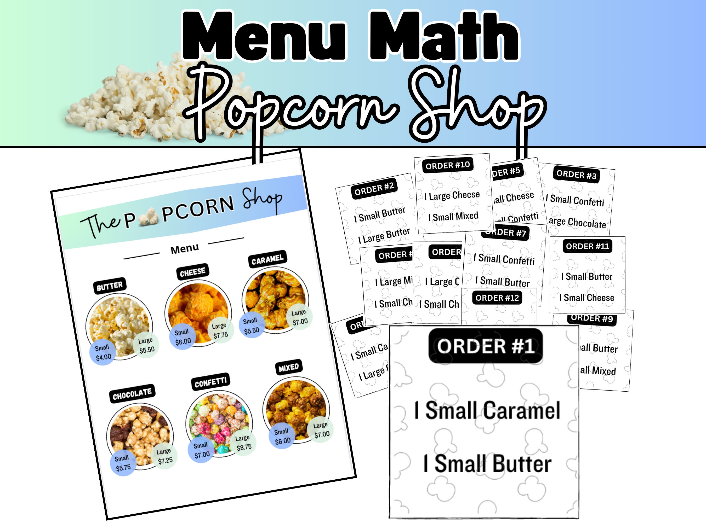 Menu Math Task Cards for Special Education Centers and Life Skills ...