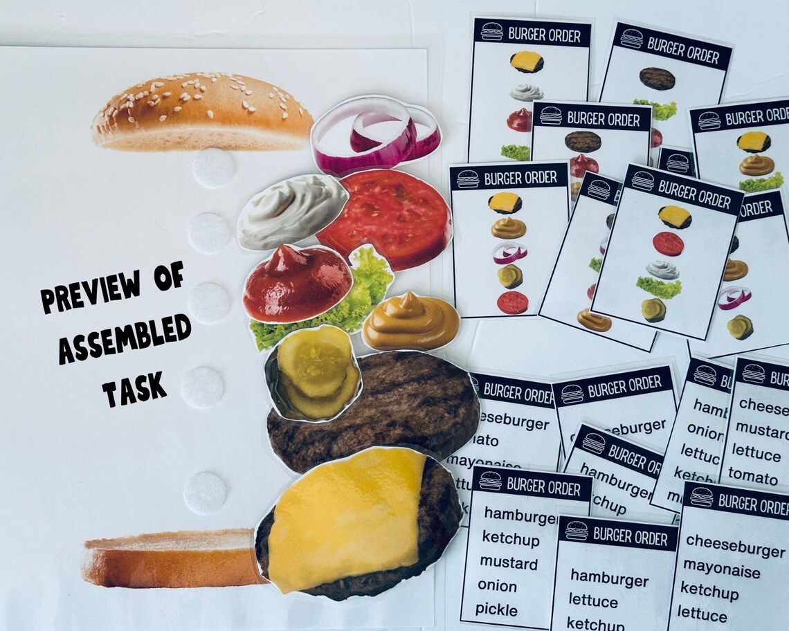 Build-a-burger Assembly Task for Special Education | Vocational & Life ...