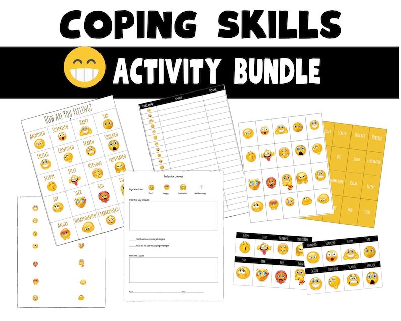 Coping Skills Bundle | Emoji Game | SEL | Social Emotional | Behavior ...