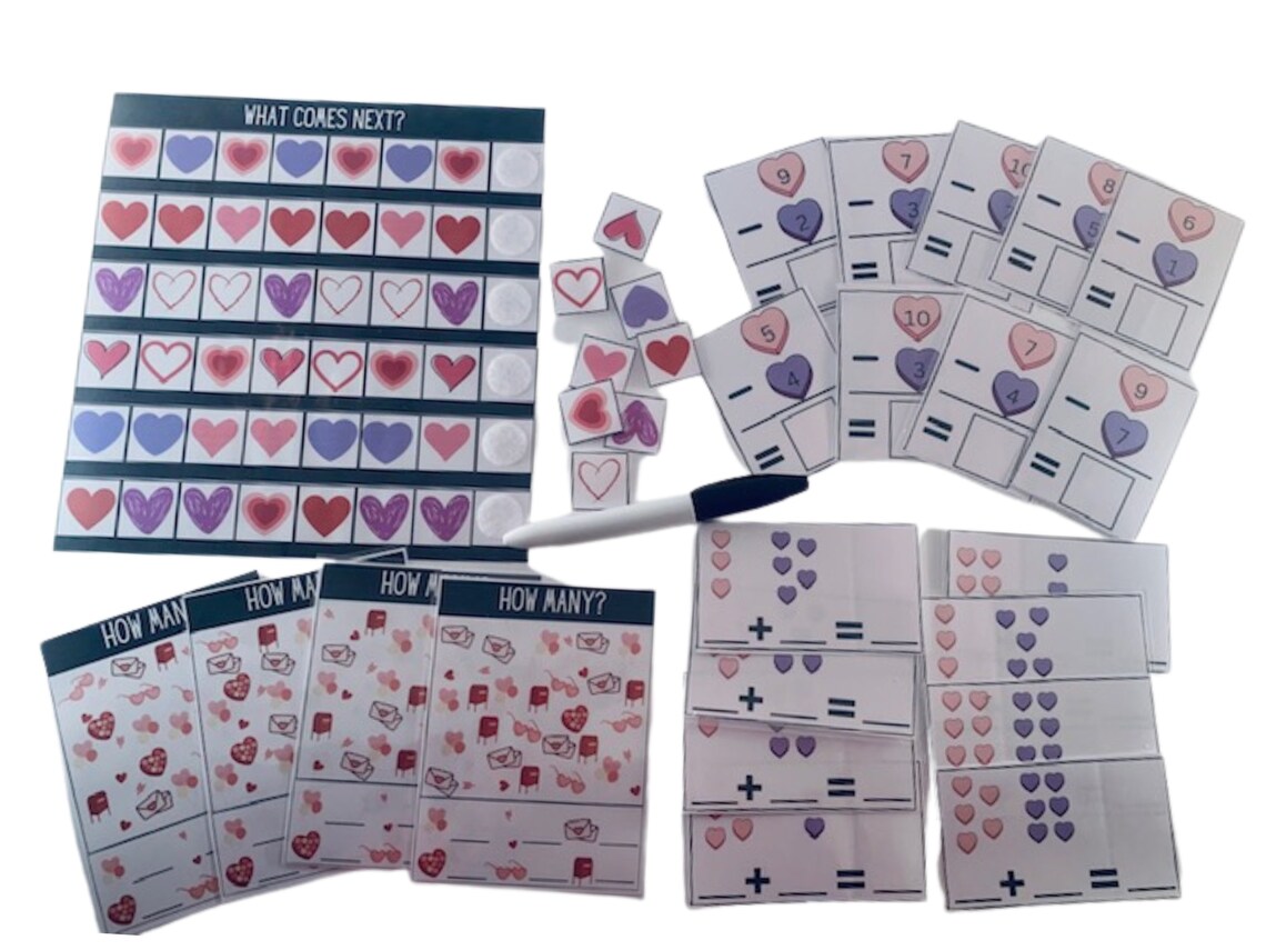 Valentine Pack- Heart Patterns, I SPY Valentine Objects, Candy Heart ...