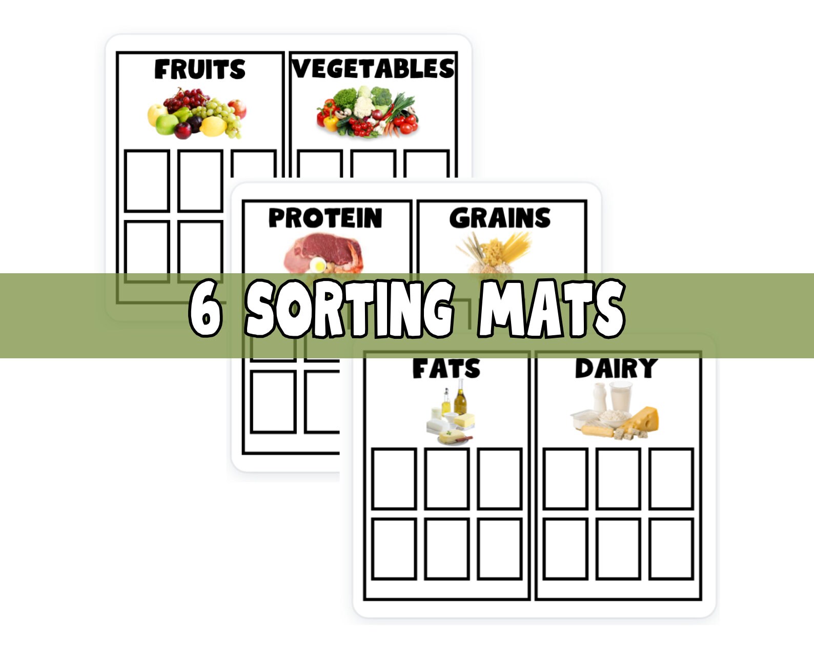 Food Group Sorting Mats With Visual Key | Food Pyramid | FACS | Special ...