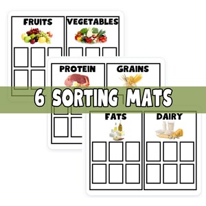 Food Group Sorting Mats With Visual Key | Food Pyramid | FACS | Special ...