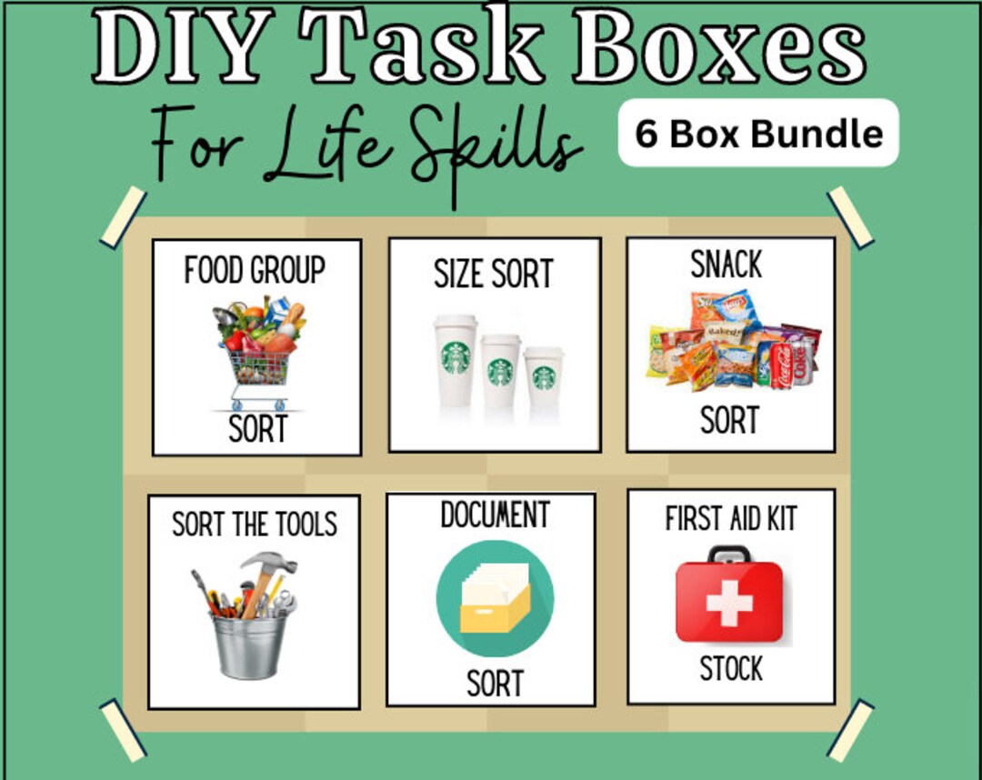 6 Box DIY Special Education Task Box BUNDLE Life Skills & - Etsy
