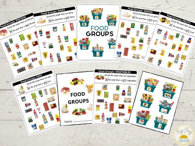 Food Group Printable Packet Food Pyramid Resource Healthy - Etsy