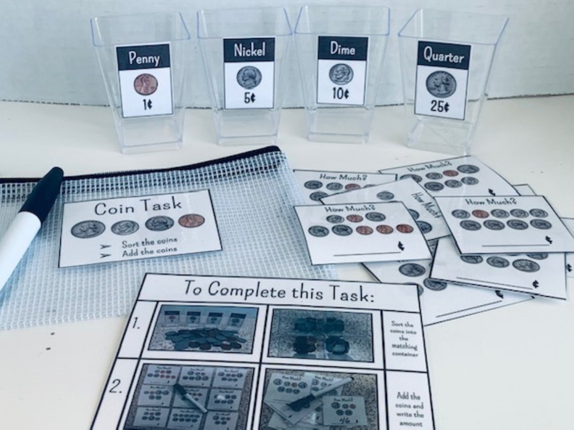 Money Math | Life Skills & Vocational Sorting Tasks | Counting Coins ...