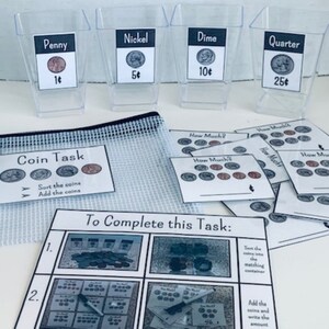 Money Math | Life Skills & Vocational Sorting Tasks | Counting Coins ...