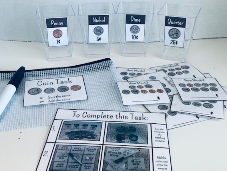 Money Math | Life Skills & Vocational Sorting Tasks | Counting Coins ...