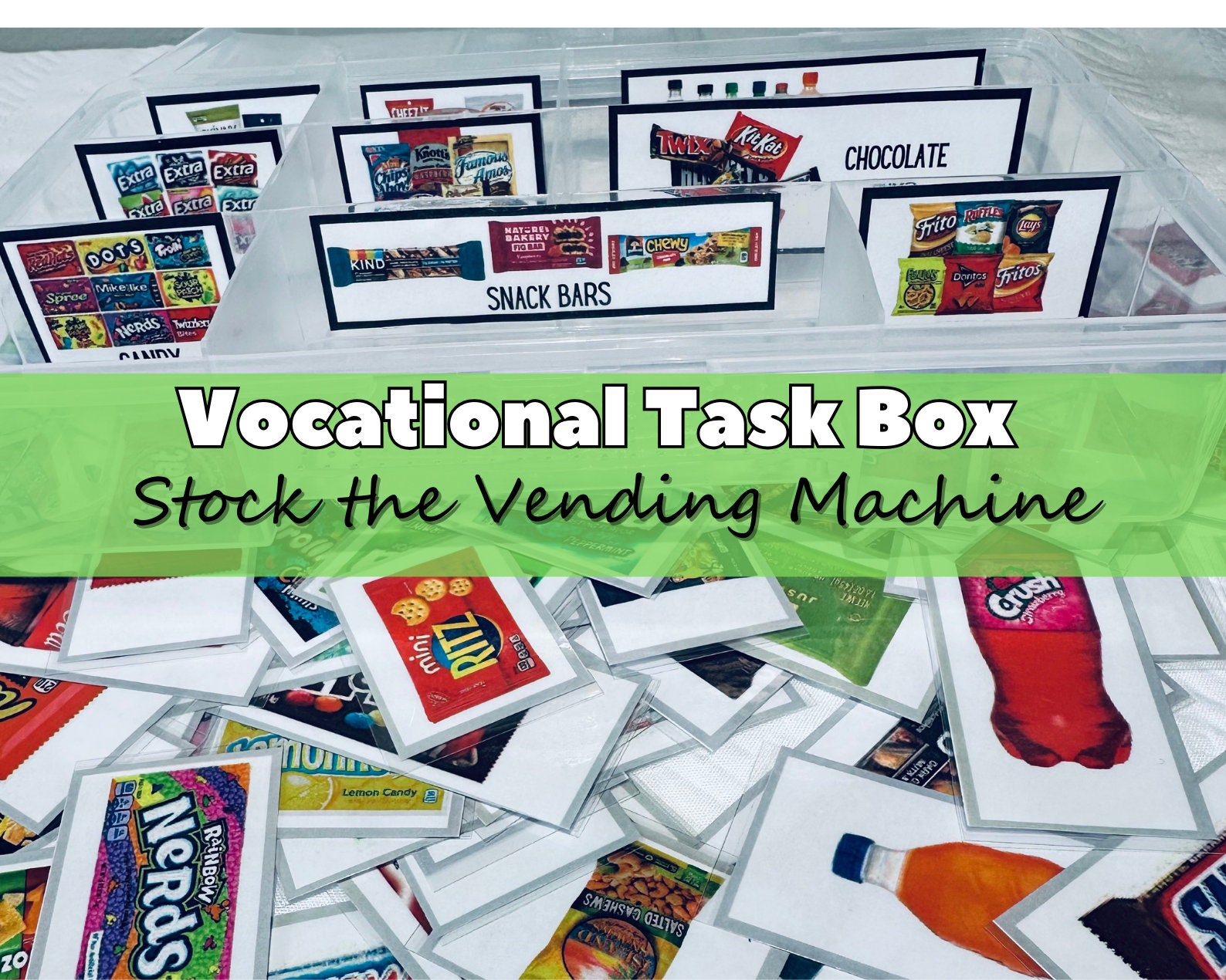 Special Education Task Box Stock the Vending Machine Vocational Work ...