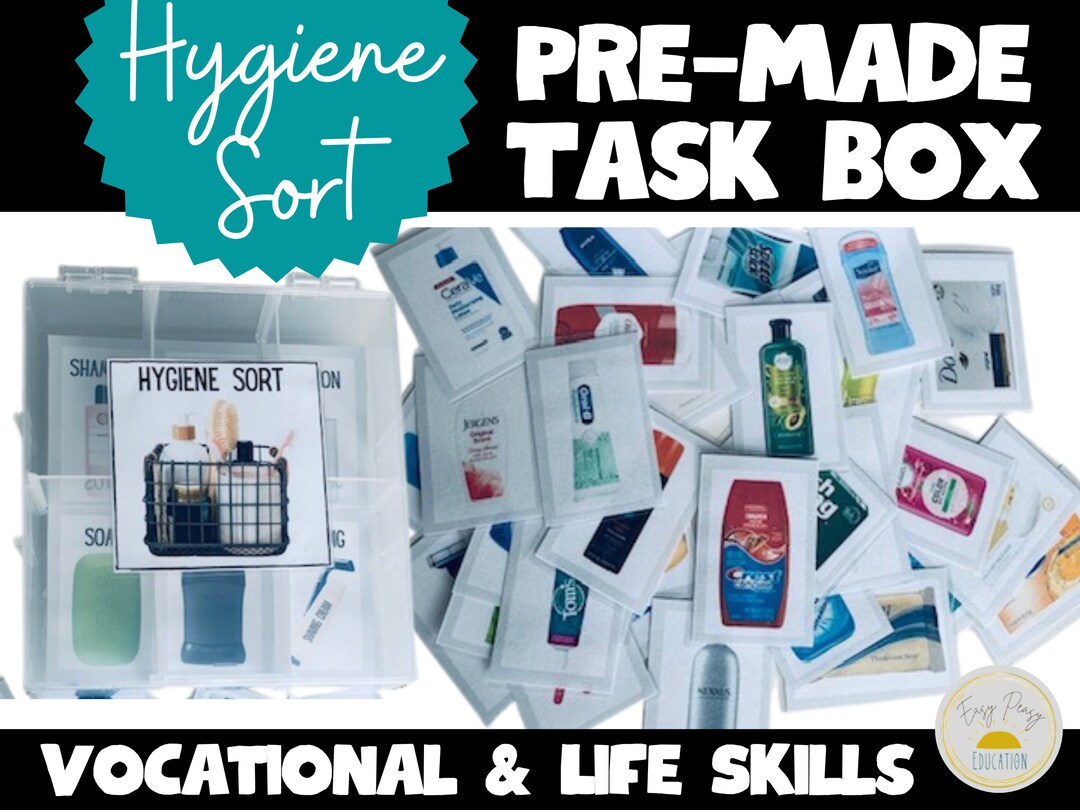 Pre-made Hygiene Sorting Task Box Life Skills Special Education ...