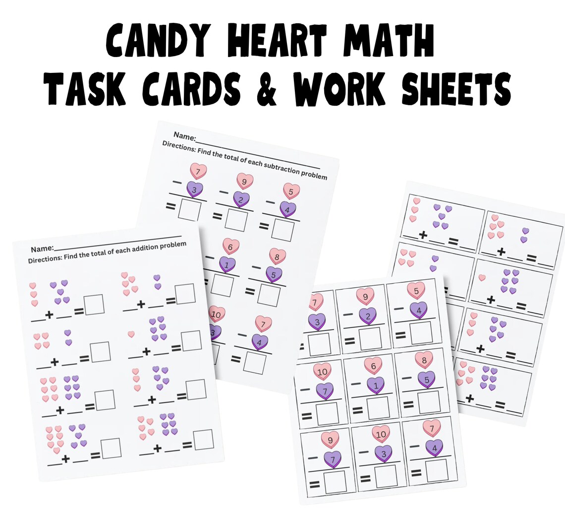 Valentine Pack- Heart Patterns, I SPY Valentine Objects, Candy Heart ...