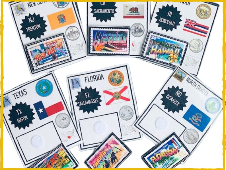 United States Fact Cards | US States and Capitals | 50 States | State ...