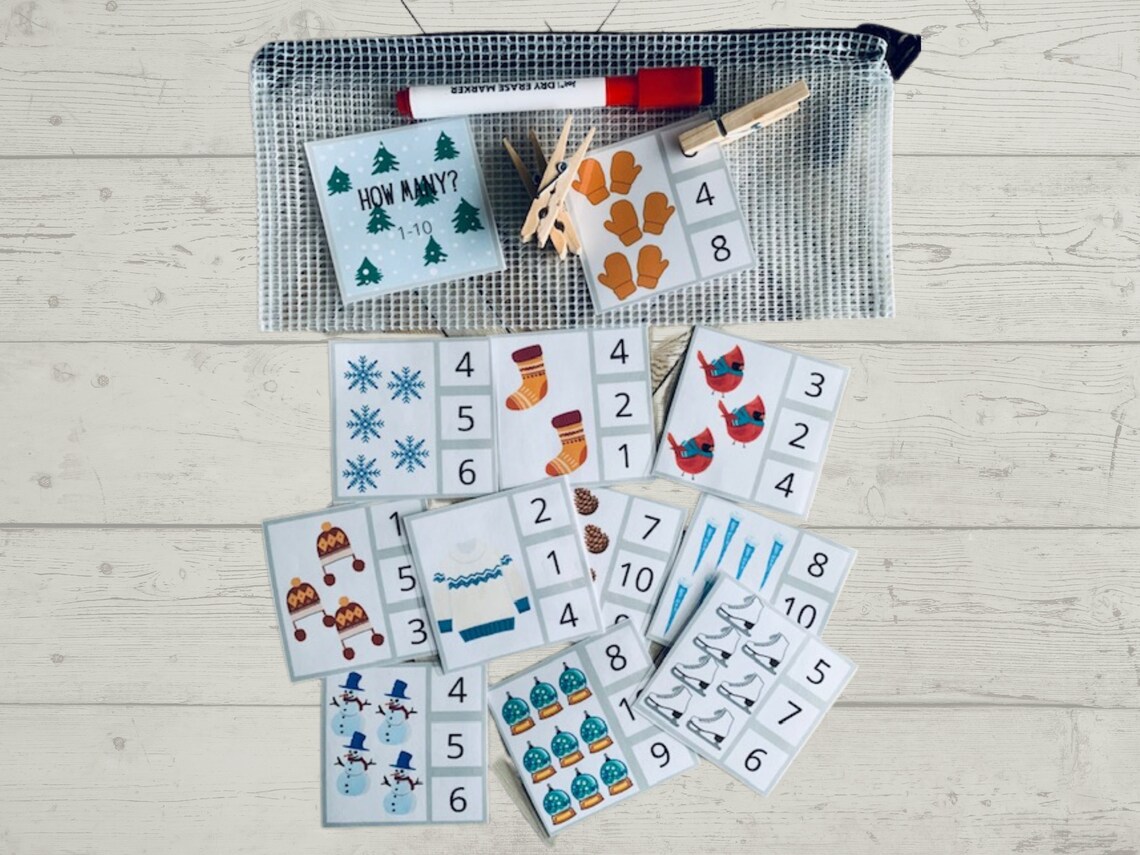 Four Seasons Count & Clip Cards | Spring | Summer | Fall | Winter ...
