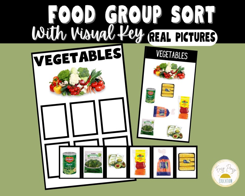 Food Group Sorting Mats With Visual Key | Food Pyramid | FACS | Special ...