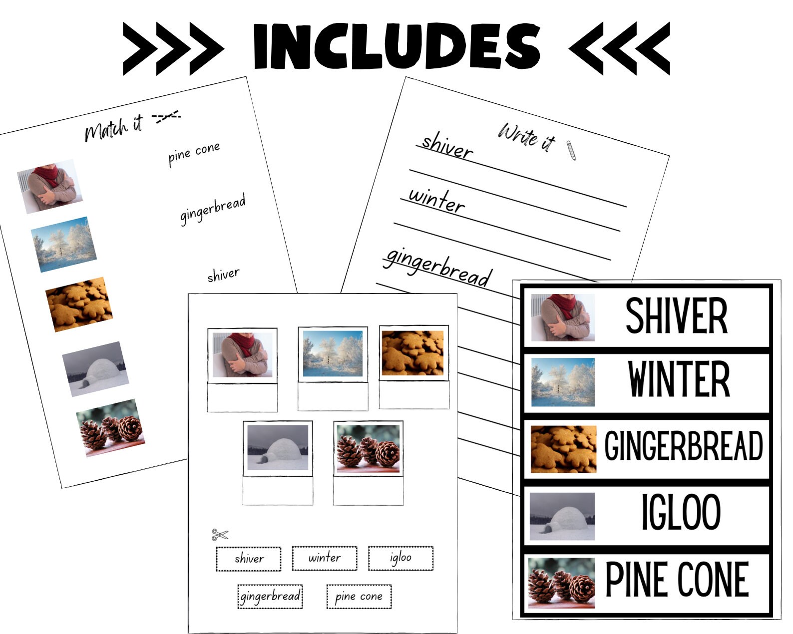 December Words of the Month | Word Wall | Winter Activity | Spelling ...