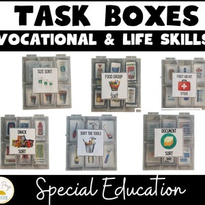 Premade Task Boxes for Special Education Life Skills Independent Tasks ...