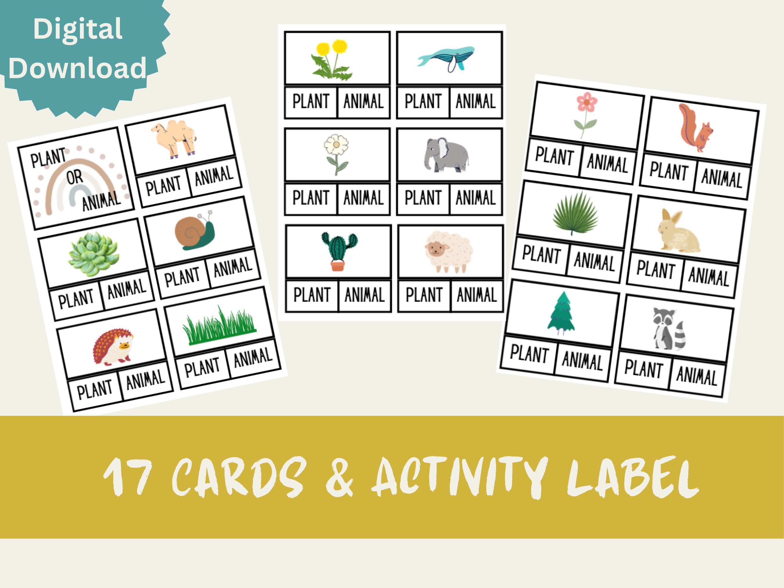 Plant or Animal Task Cards | Clip Cards for Science | Habitat Sorting ...