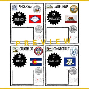 United States Fact Cards | US States and Capitals | 50 States | State ...