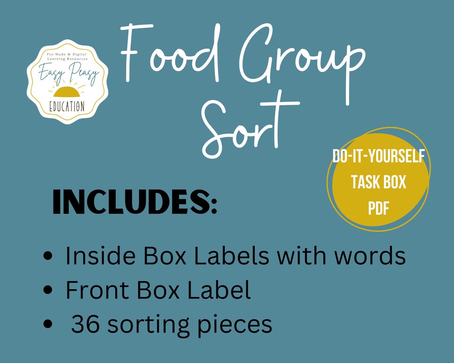Special Education Task Box | Food Groups | Sorting Task | Autism Task ...