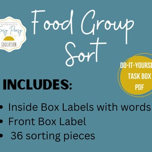 Special Education Task Box | Food Groups | Sorting Task | Autism Task ...