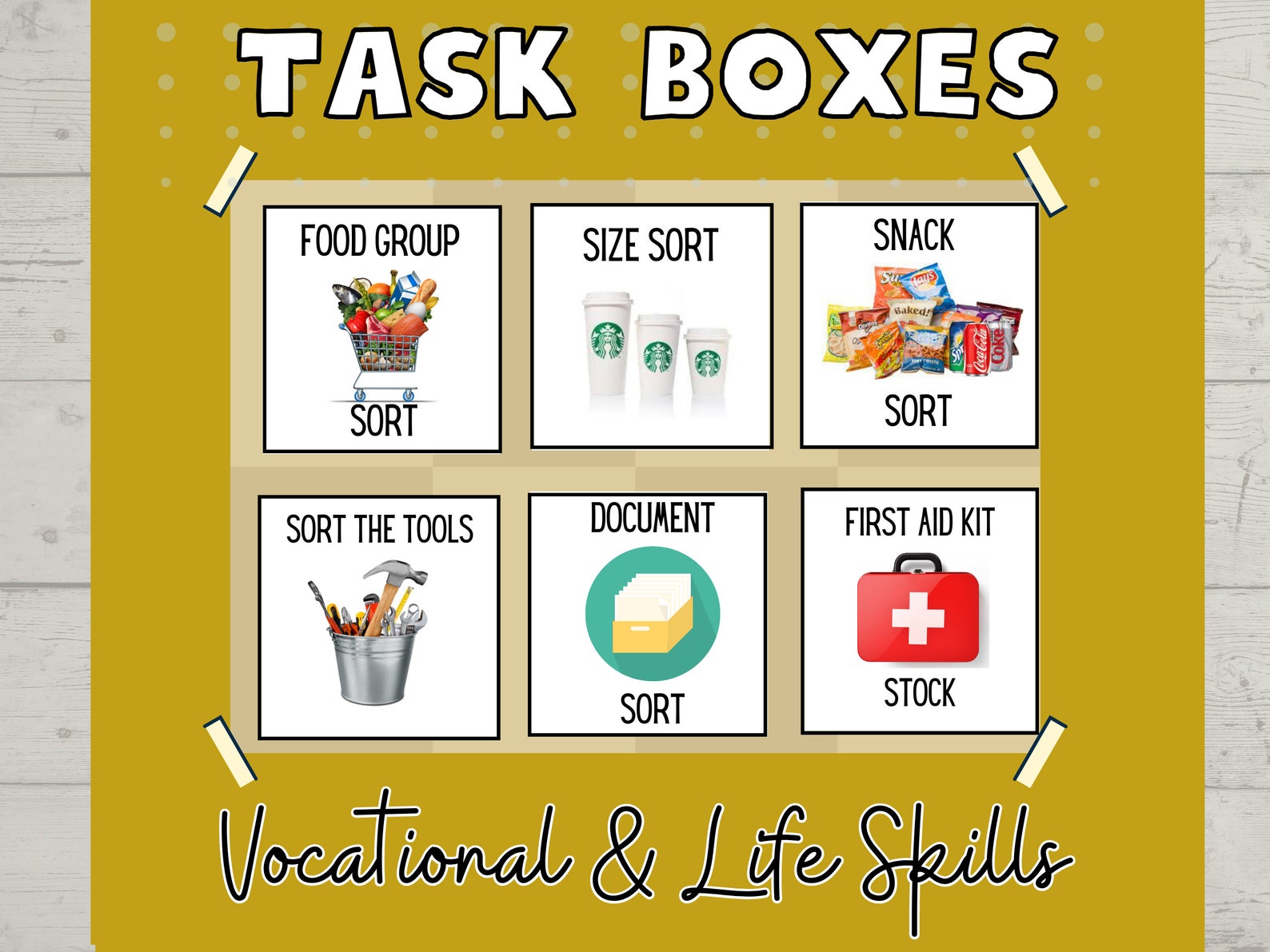 Special Education Task Box: 6 Box BUNDLE Life Skills Vocational Sorting ...