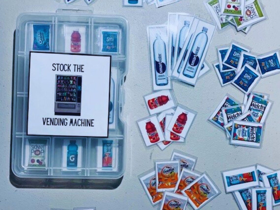 Special Education Task Box | Stock the Vending Machine Task ...