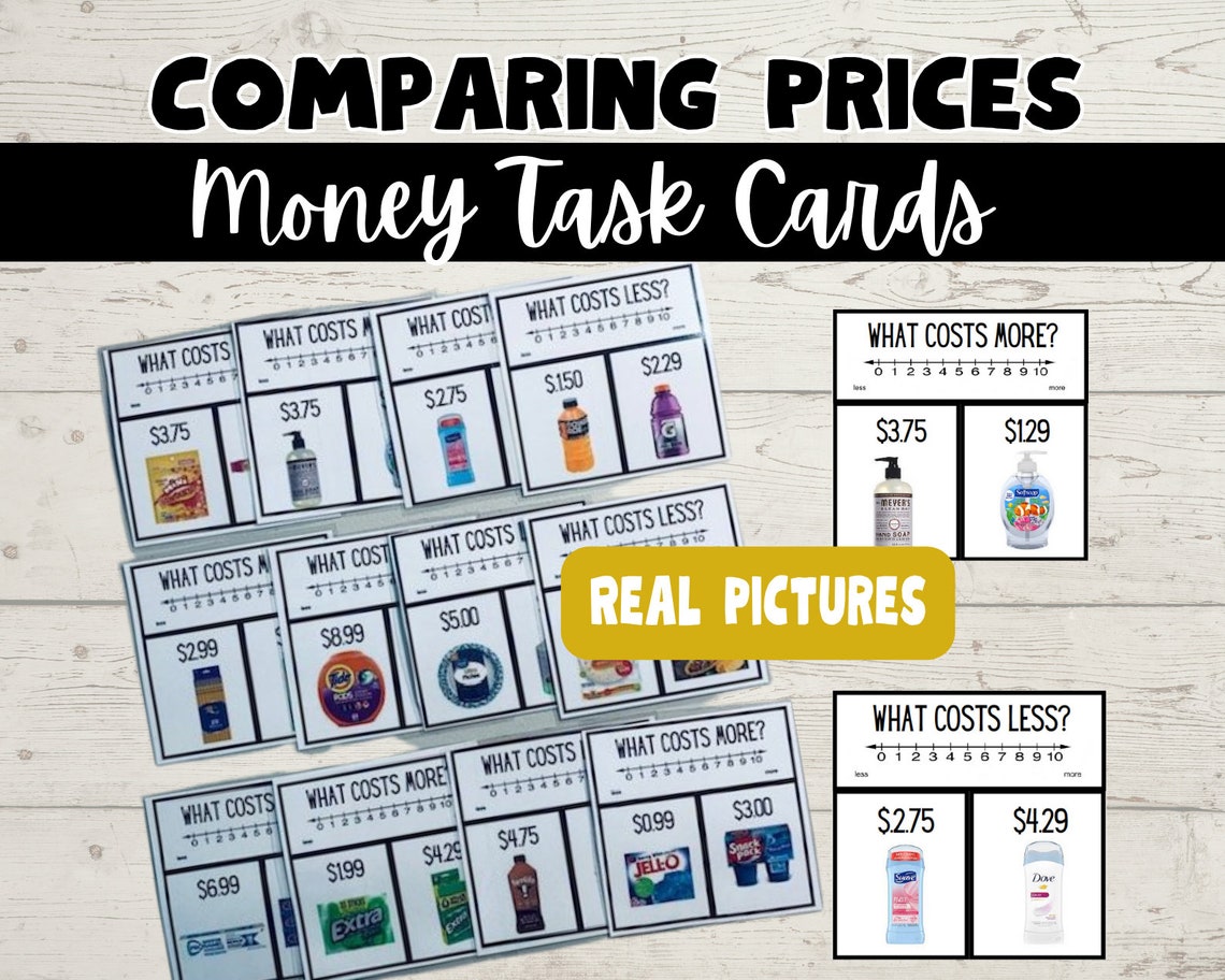 Money Math Task Cards | Money Task Cards | Life Skills | Comparing ...