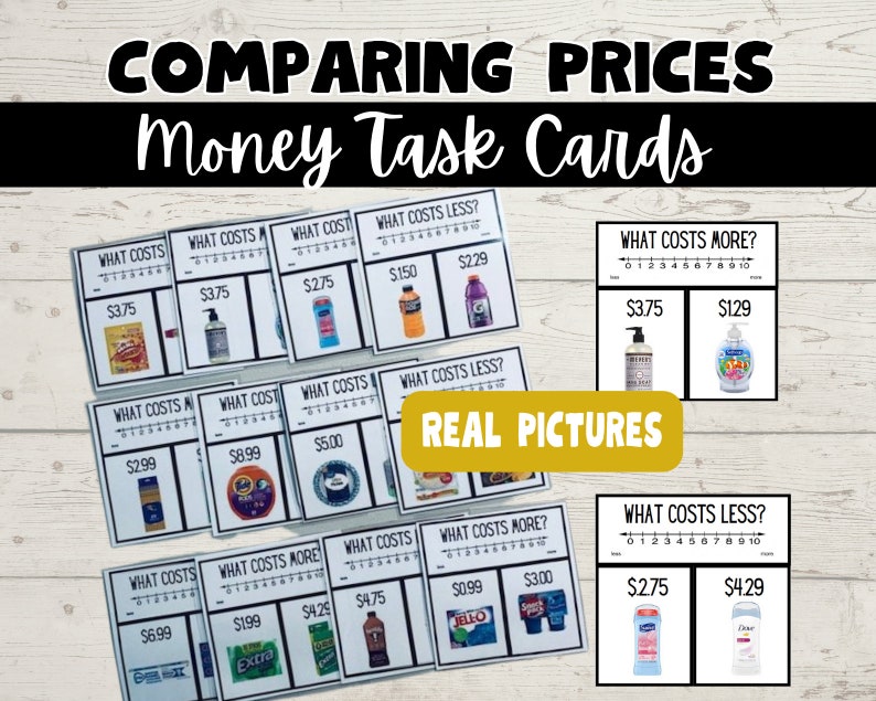 Money Math Task Cards | Money Task Cards | Life Skills | Comparing ...