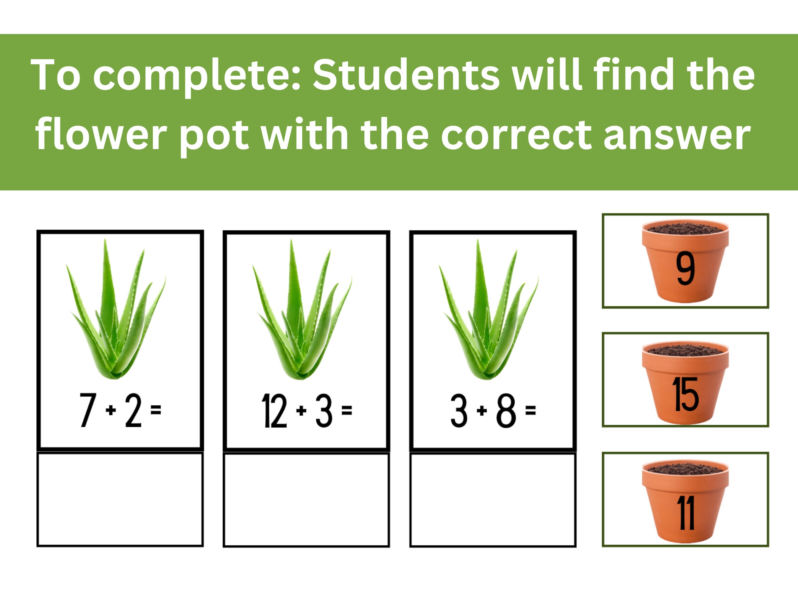 Math Task Cards Single Digit Addition to 20 BOHO Theme Math Activity ...