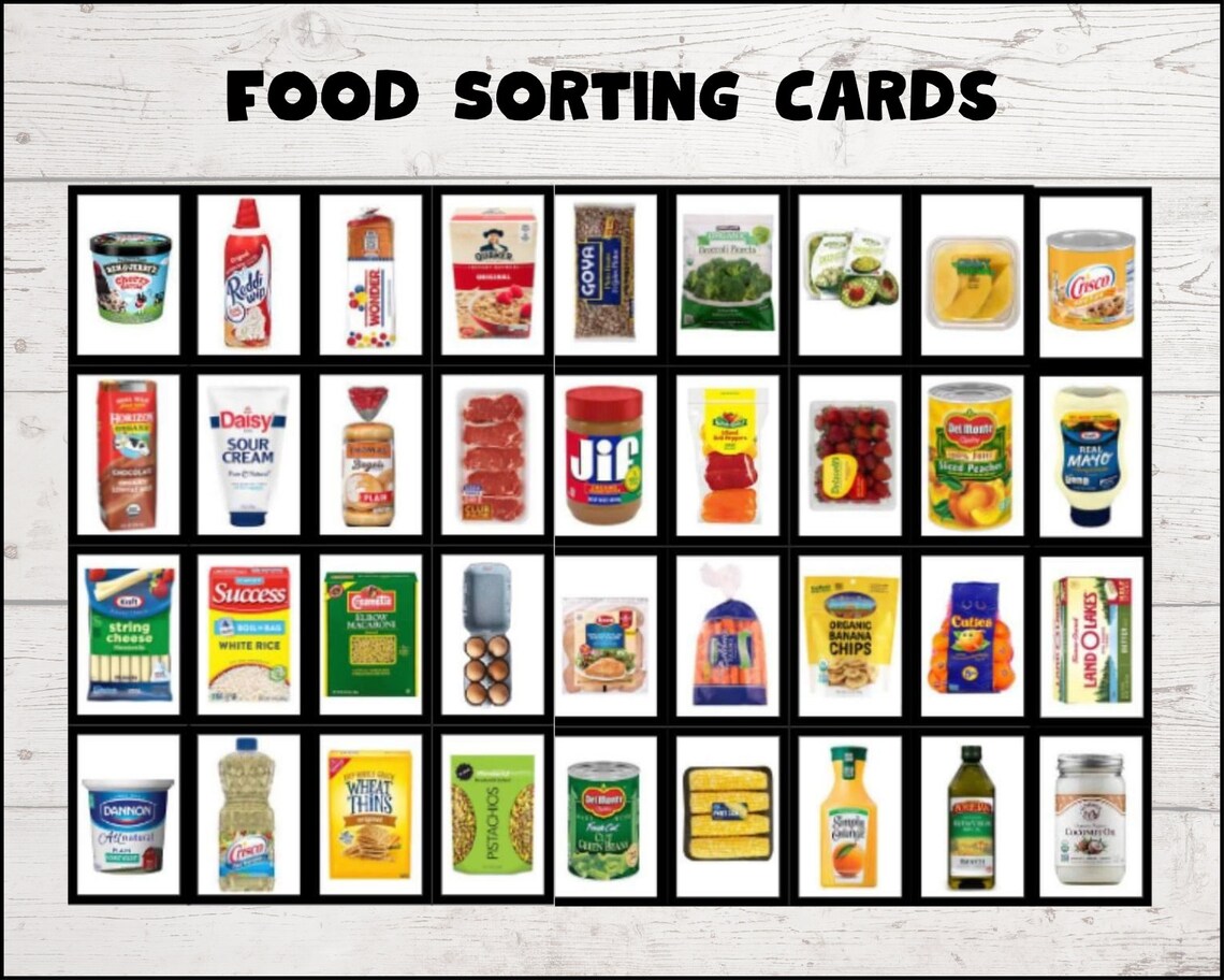 Food Group Sorting Activity Real Food Pictures Food Pyramid Food ...