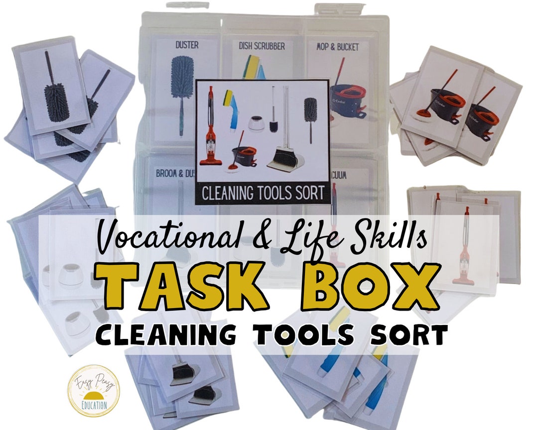 Around the House : CLEANING TOOLS SORT Life Skills Task Box Cleaning ...
