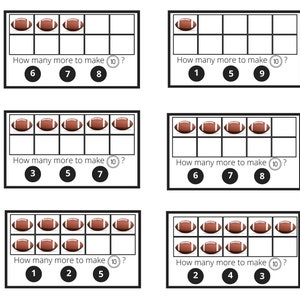 Football Making Ten | Ten Frames Set | How Many More to Make 10 ...